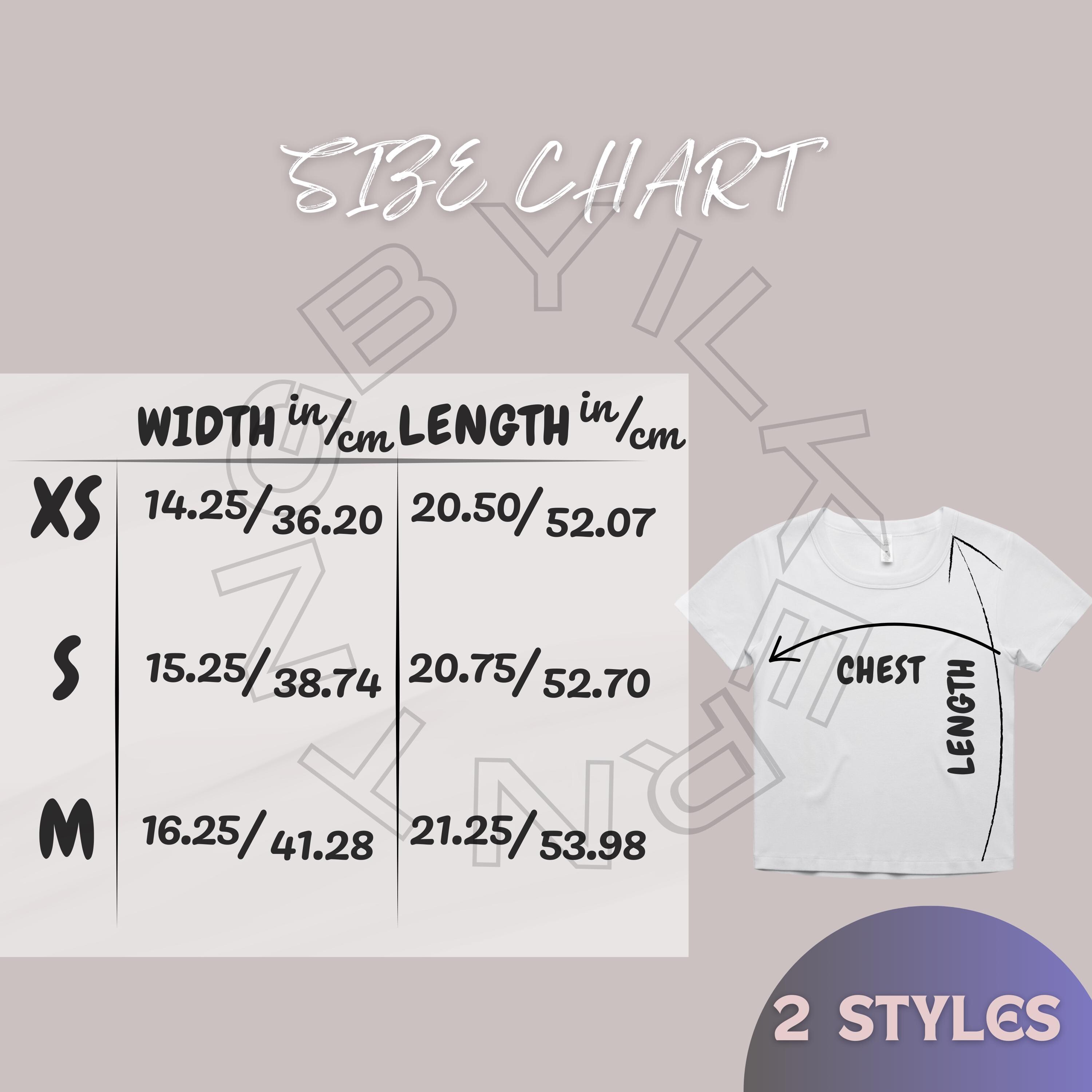 Baby Tee Size Chart | Size Chart for Organic Rib Baby Tee | AS Colour ...