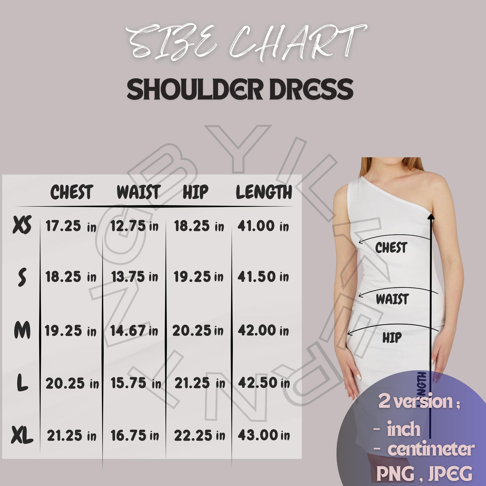 Shoulder Dress Size Chart | Shoulder Dress (AOP) Size Chart | Shoulder ...
