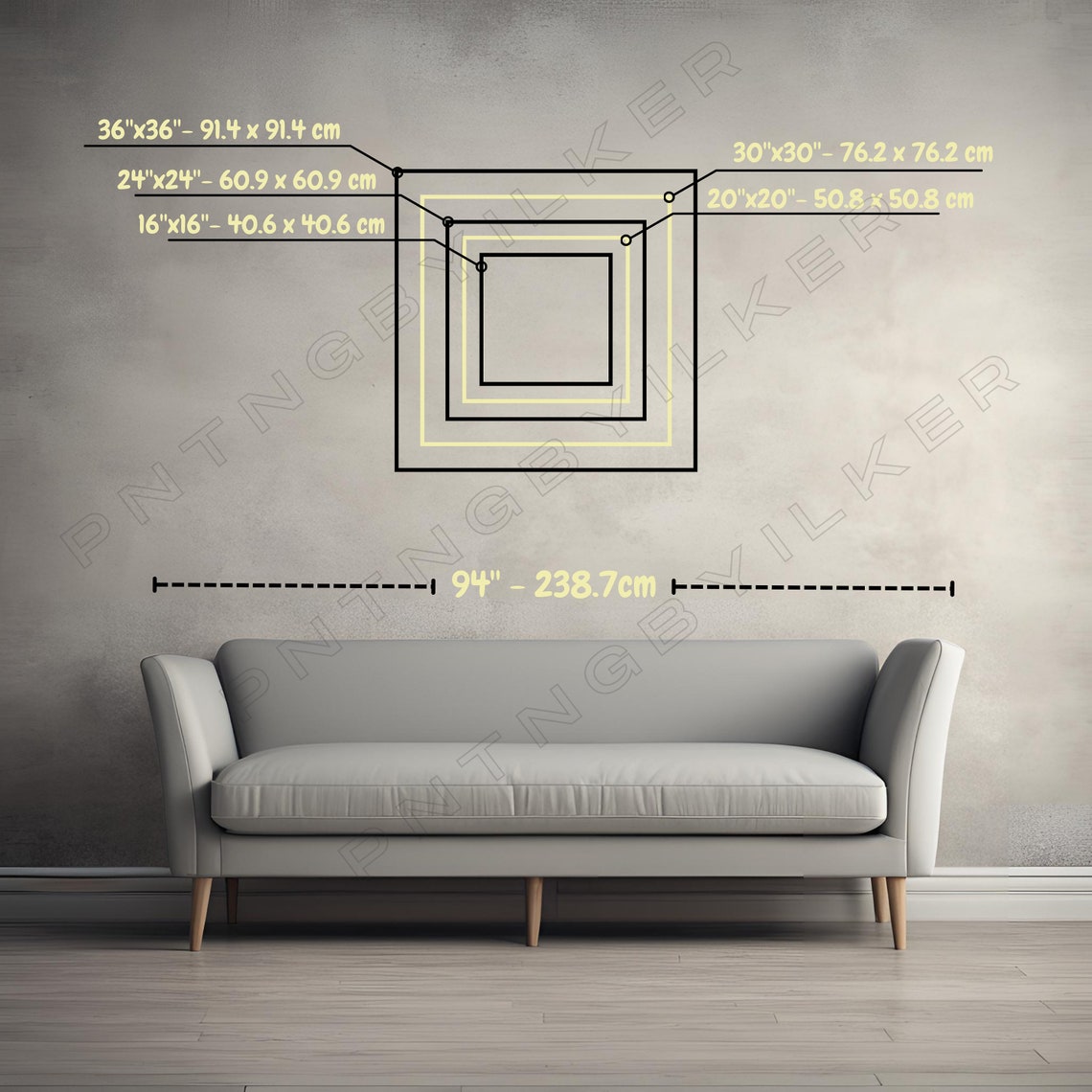 Wall Art Size Chart I Print Size Guide I Frame Size Guide I Print Size ...