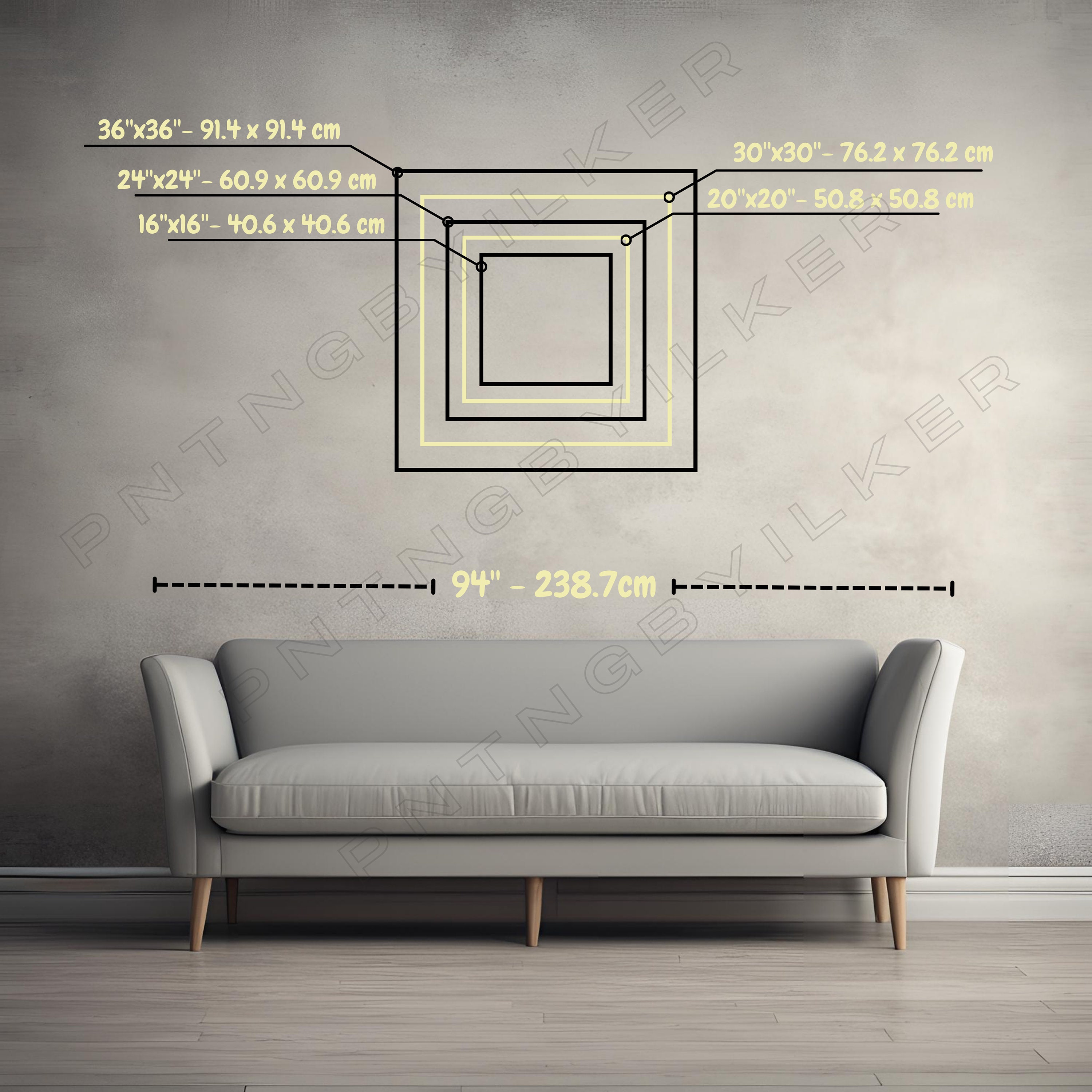 Wall Art Size Chart I Print Size Guide I Frame Size Guide I Print Size ...