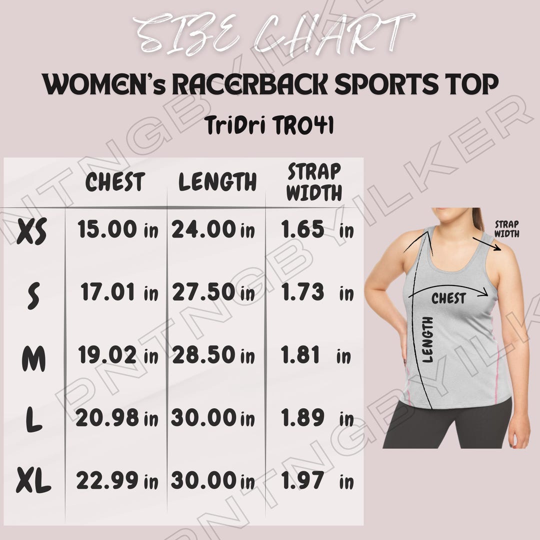 Sports Top Size Chart I Tridri TR041 Size Chart I Size Chart I Women's ...