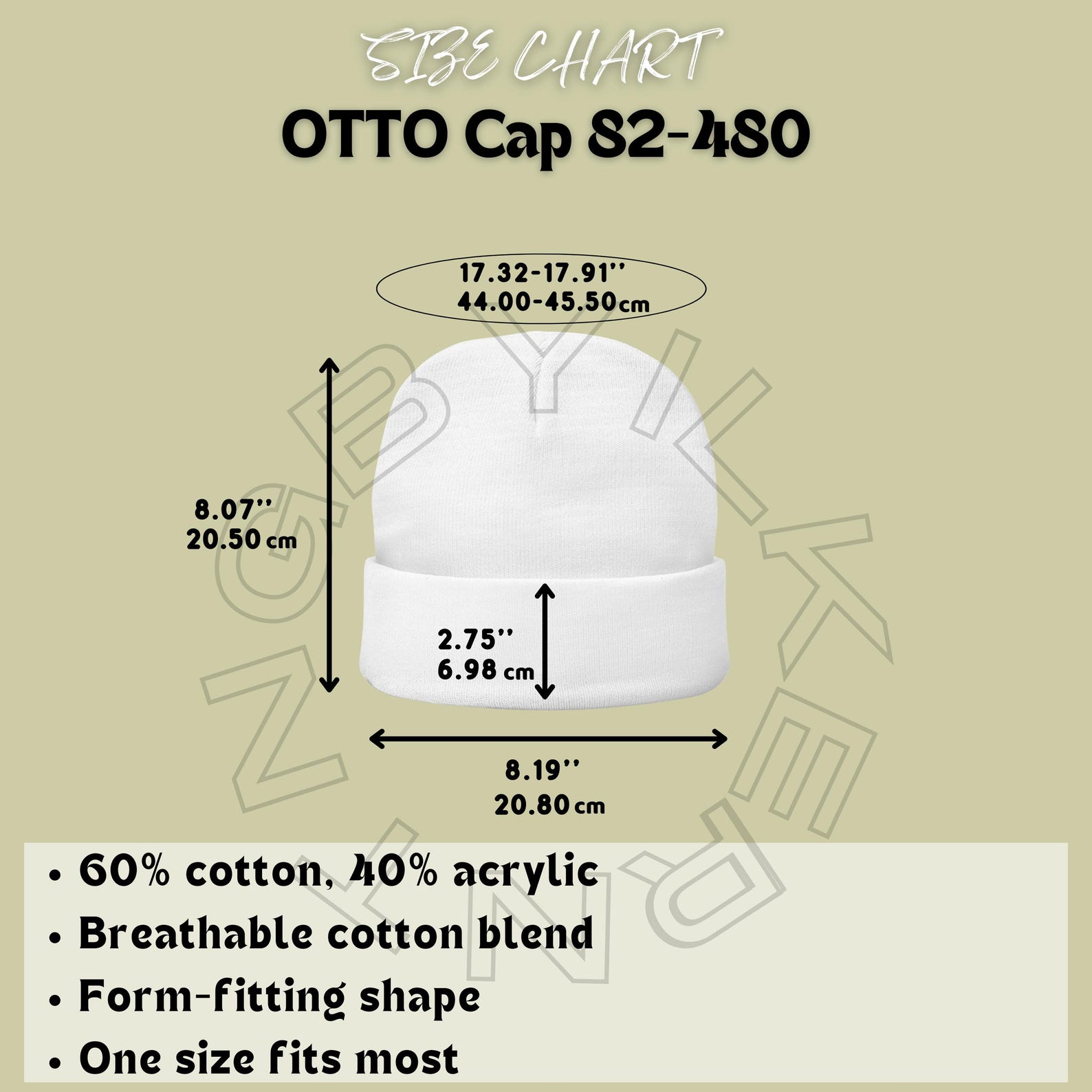 Knit Beanie Cap Size Chart | OTTO Cap 82-480 Size Chart | Knit Beanie ...