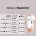 Bella Canvas 100B Size Chart | Bella Canvas 100B Mockup and Size Chart ...