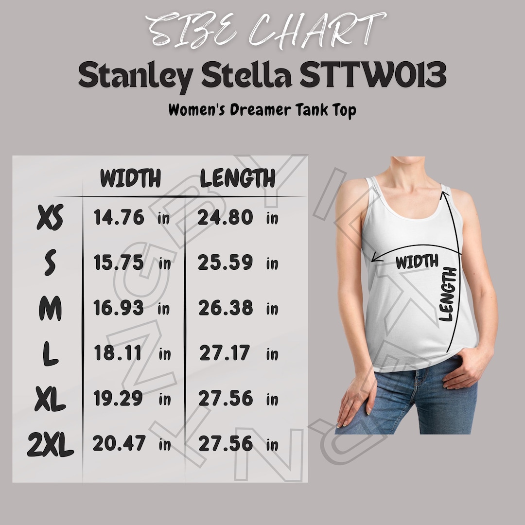 Tank Size Chart I Stanley Stella STTW013 Size Chart | Size Chart ...