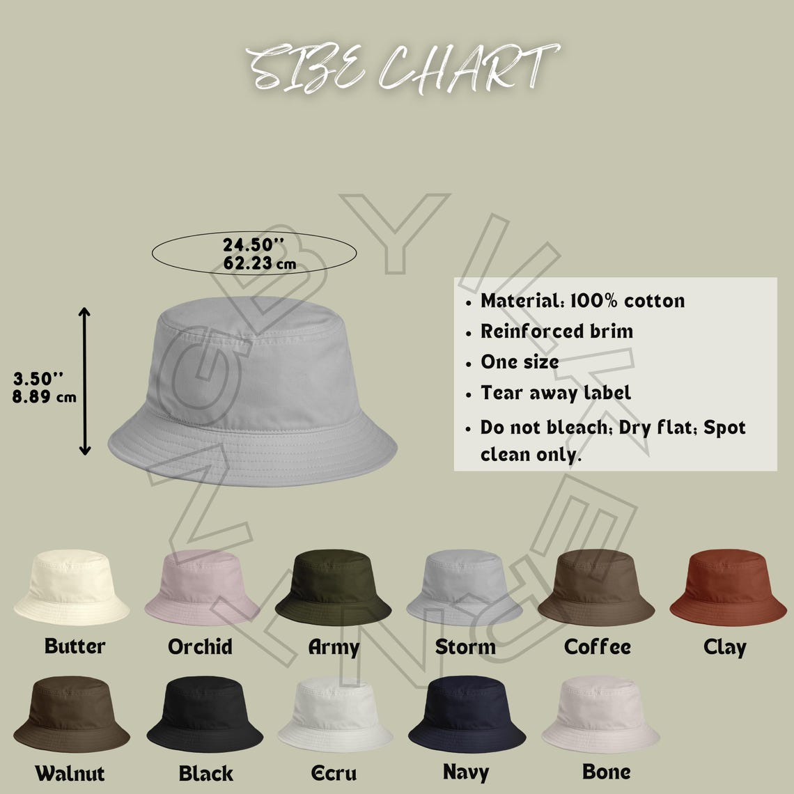 Bucket Hat Size Chart I AS Colour AS1117 Size Chart | Bucket Hat Clour ...
