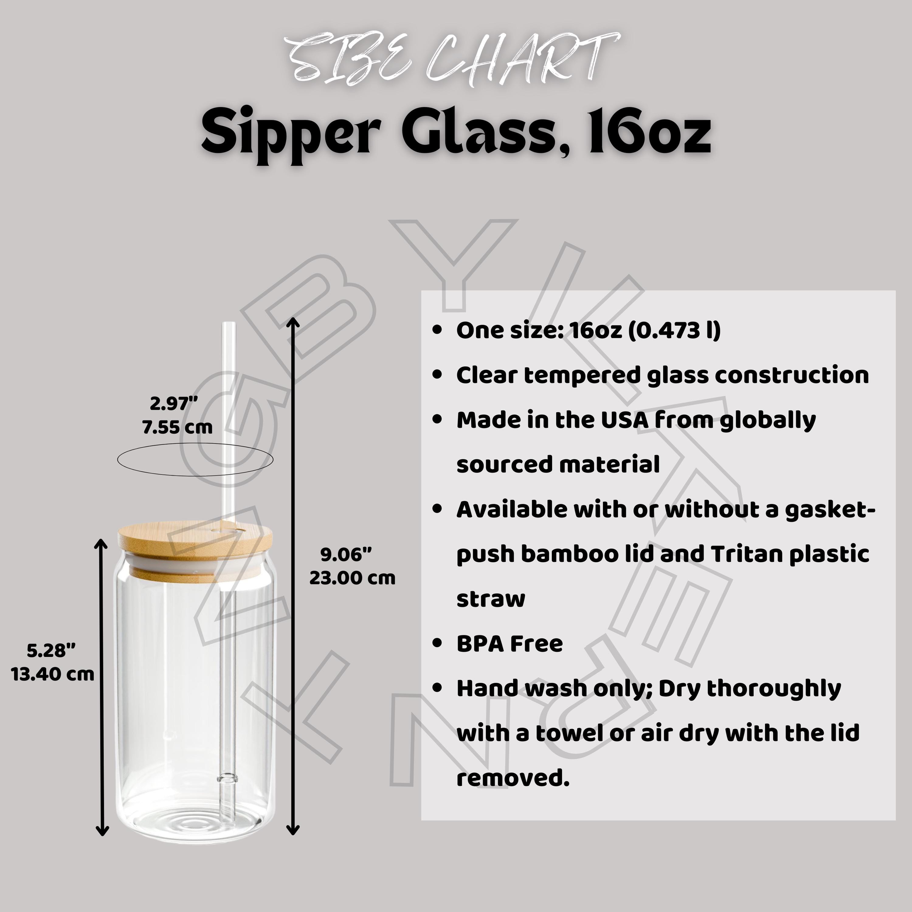 Sipper Glass Size Chart I Sipper Glass 16oz Size Chart | 16oz Sipper ...