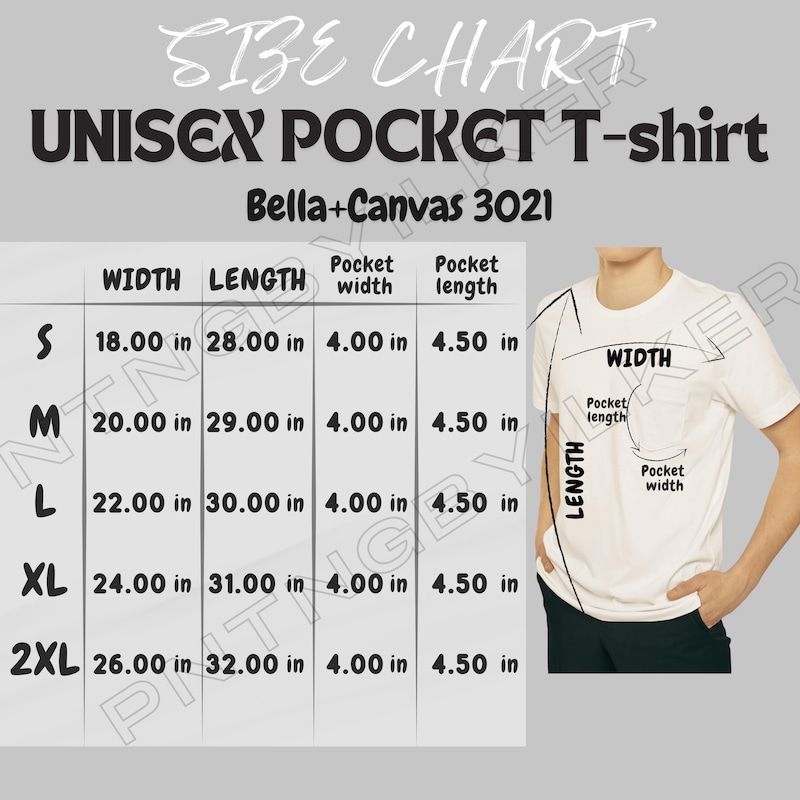 Pocket Image Size Chart - Etsy