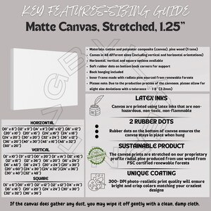 Wall Art Size Guide I Matte Canvas , Stretched 1.25" Size Guide I Frame ...