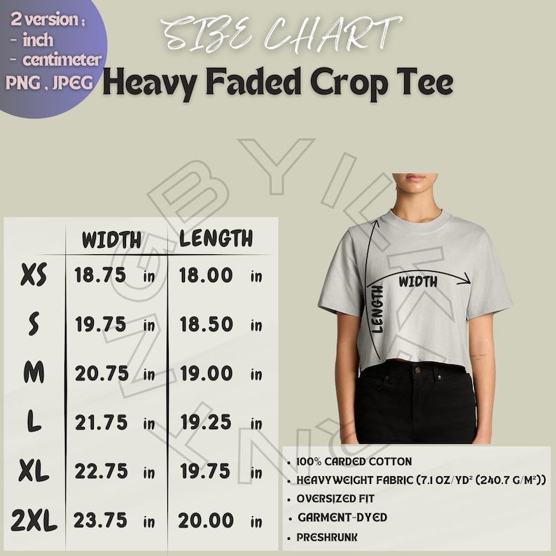 AS Colour 4089 Size Chart | Size Chart Women's Heavy Faded Crop Tee ...