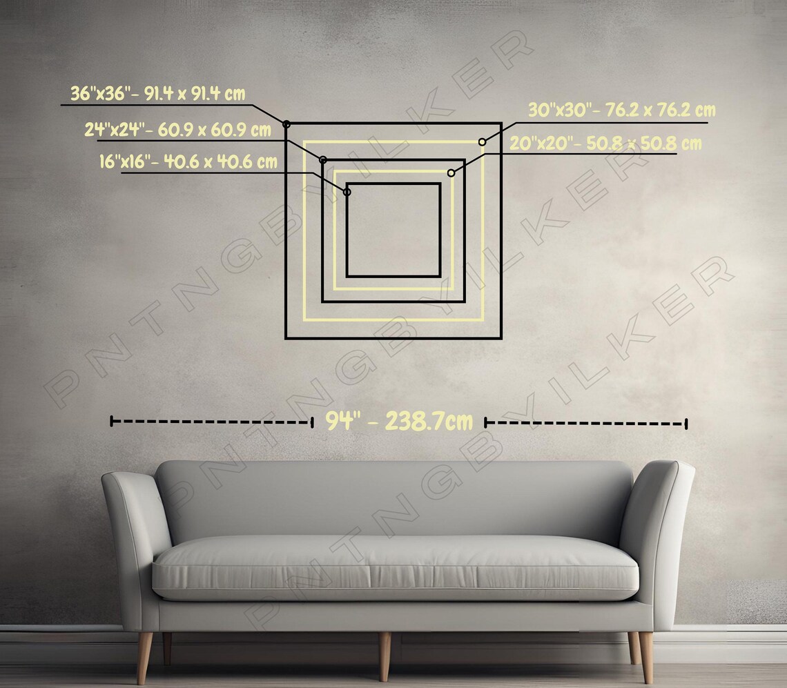 Wall Art Size Chart I Print Size Guide I Frame Size Guide I Print Size ...