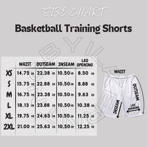 Basketball Training Shorts Size Chart I Basketball Training Shorts (AOP ...