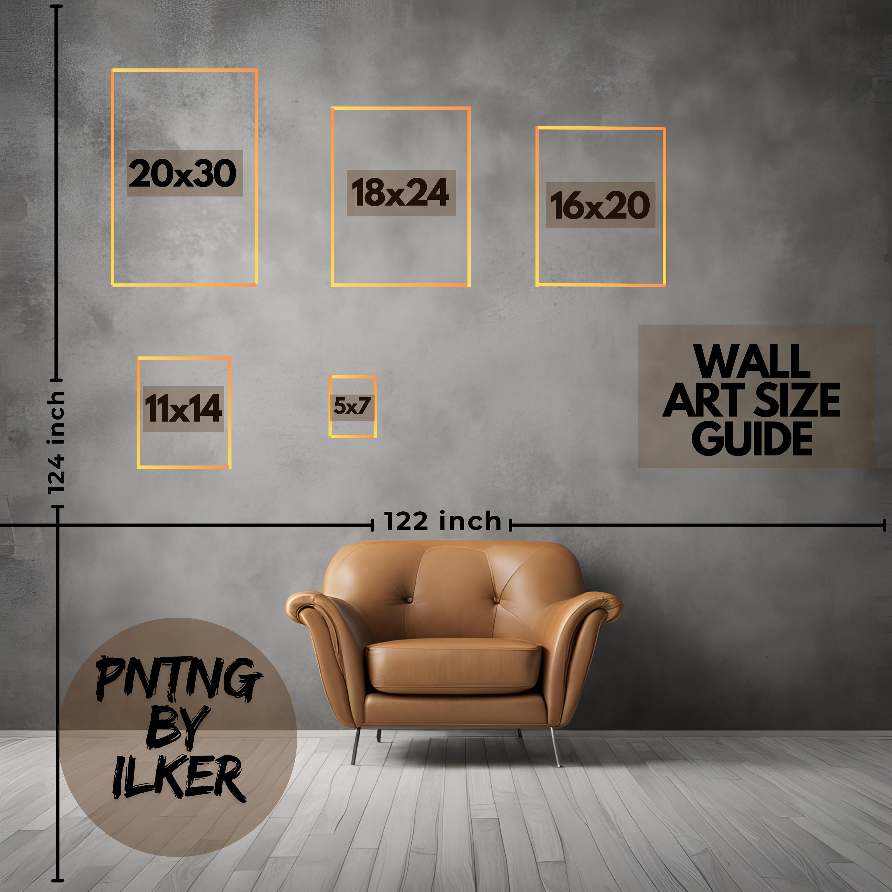 Wall Art Size Guide I Print Size Guide I Frame Size Guide I Print Size ...