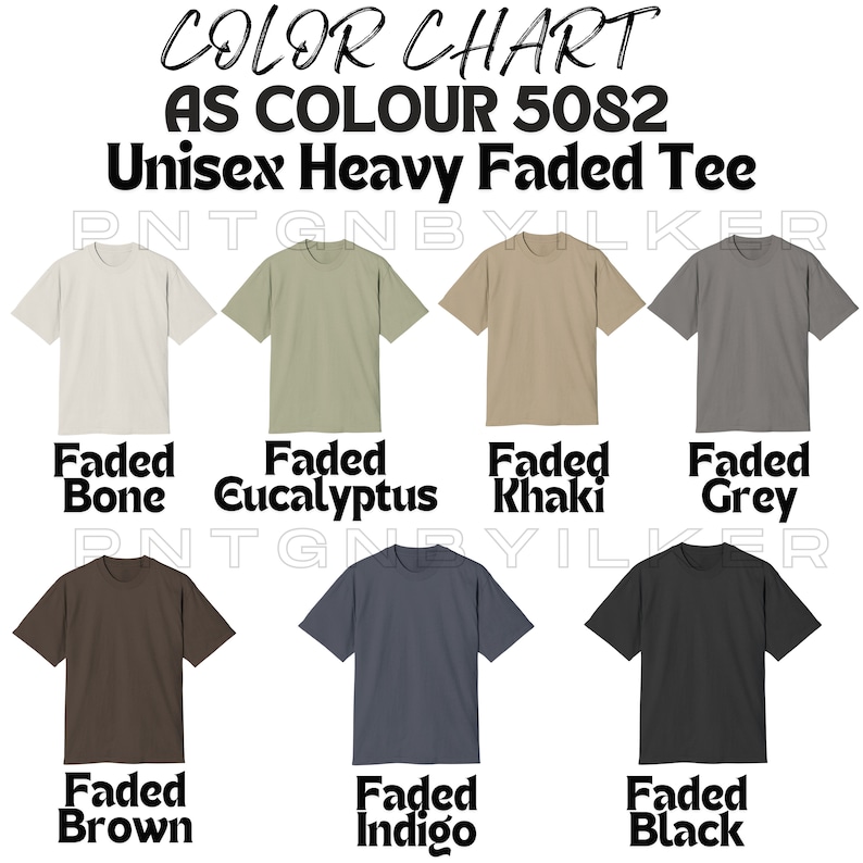 As Colour 5082 Size Chart | as Colour 5082 Mockup and Size Chart Color ...