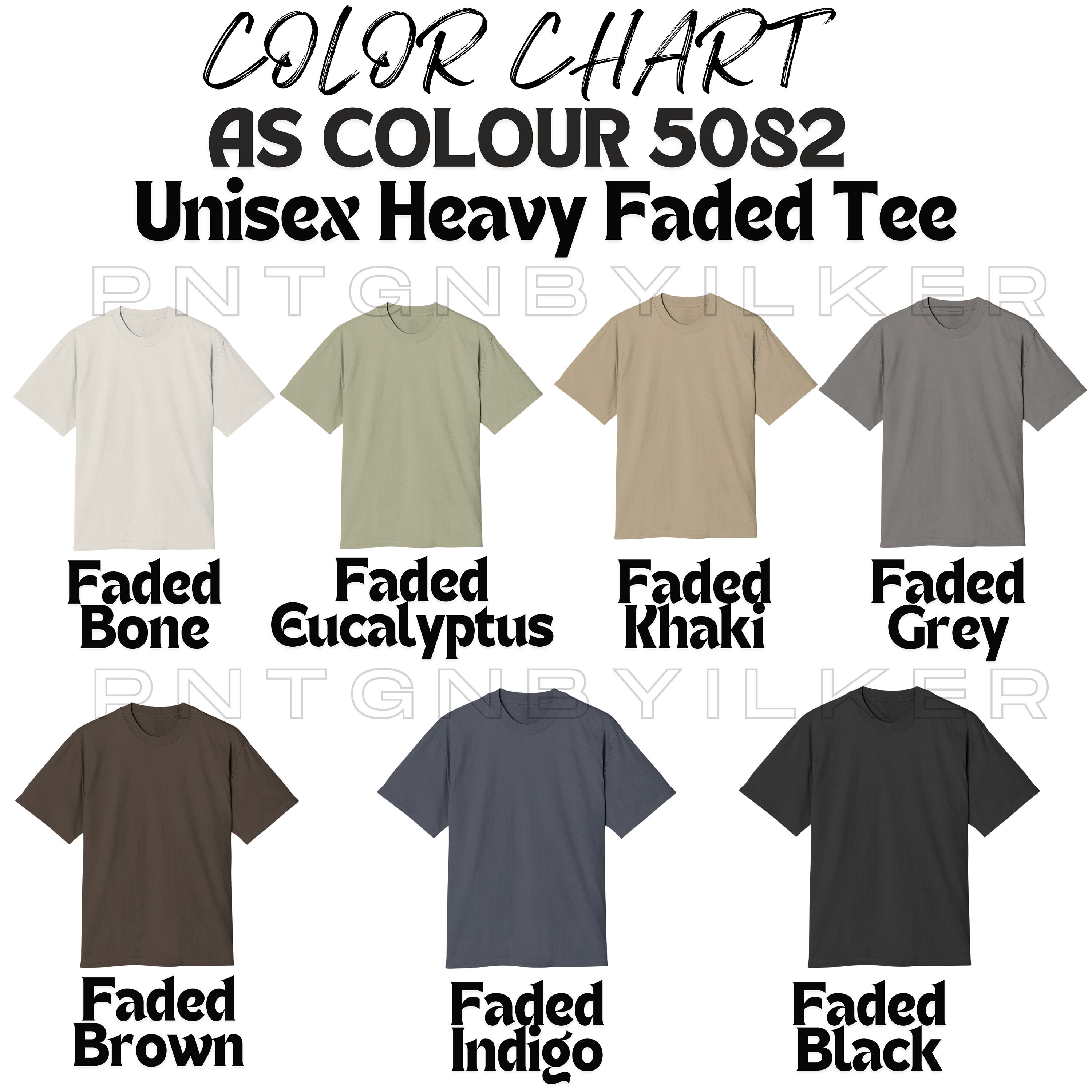 As Colour 5082 Size Chart | as Colour 5082 Mockup and Size Chart Color ...