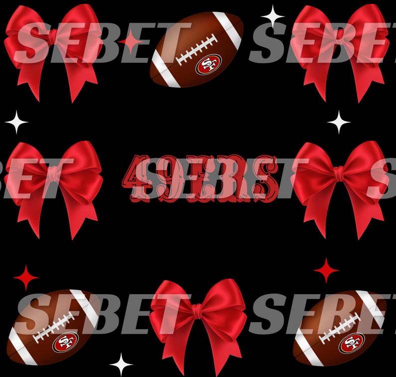 49ers Bows T-shirt Design Transparent Background - Etsy