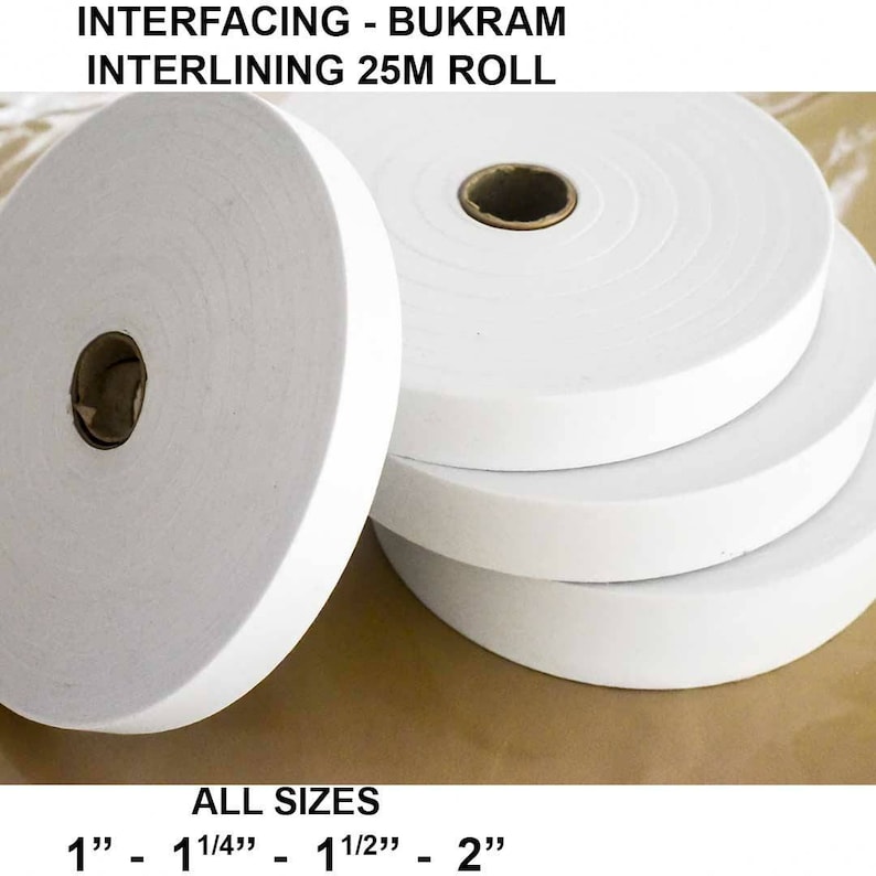 Buckram Interfacing, Medium Weight, Interfacing White Woven Perfect for ...