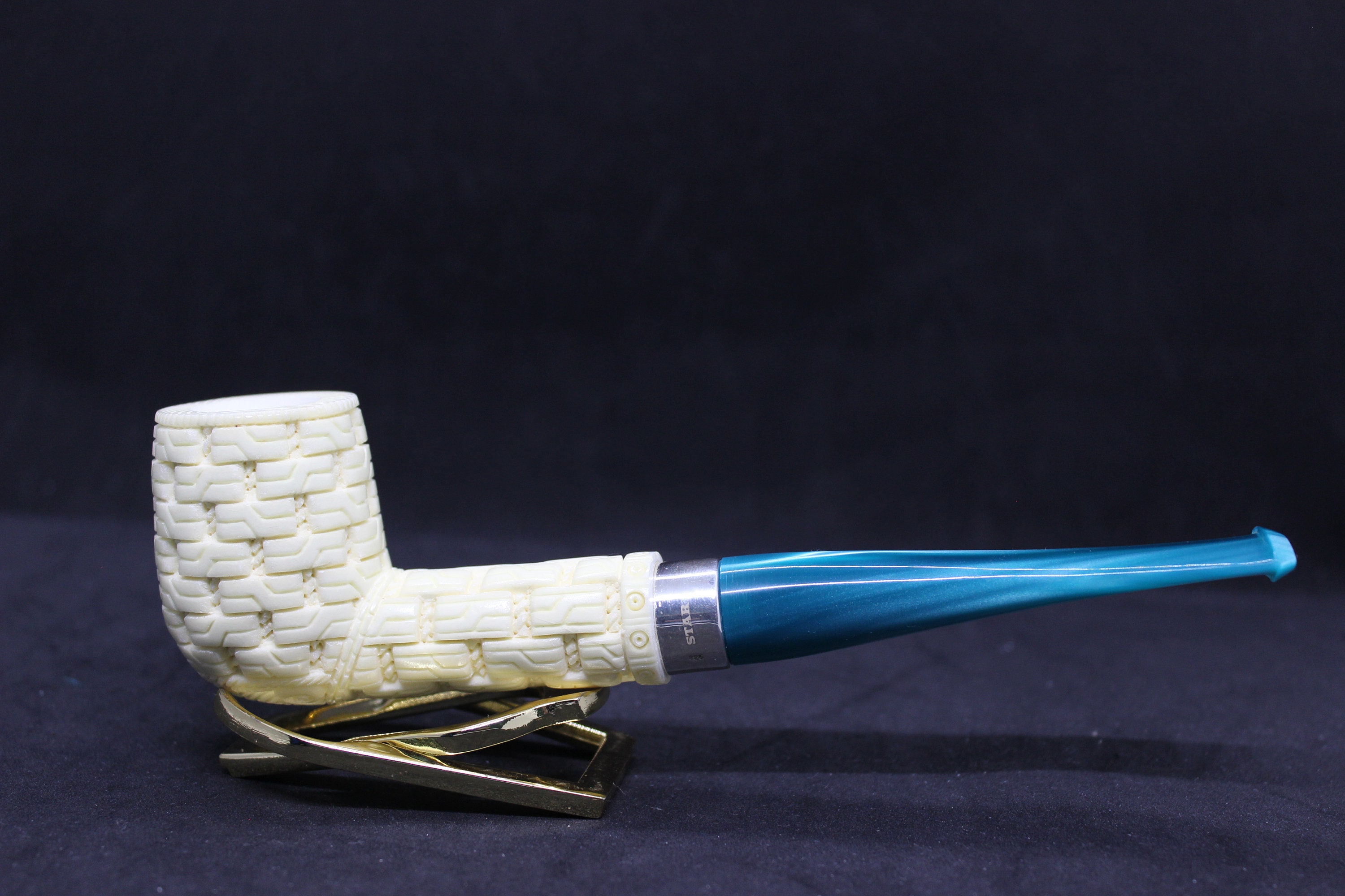 STAR Meerschaum pipes Basket design billiard block meerschaum pipe