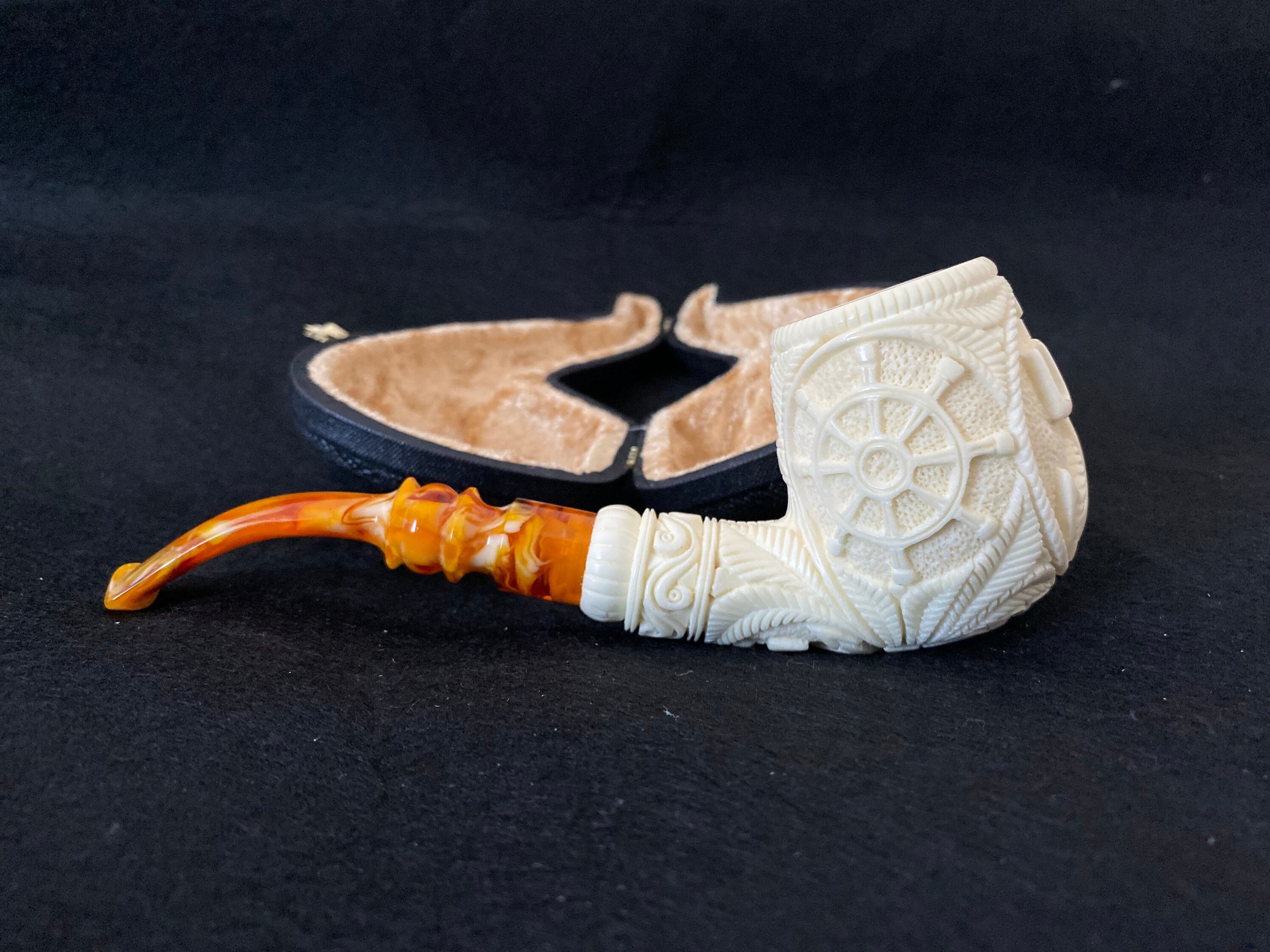 Meerschaum pipes STAR -Block Meerschaum USN United States Navy Logo pipe