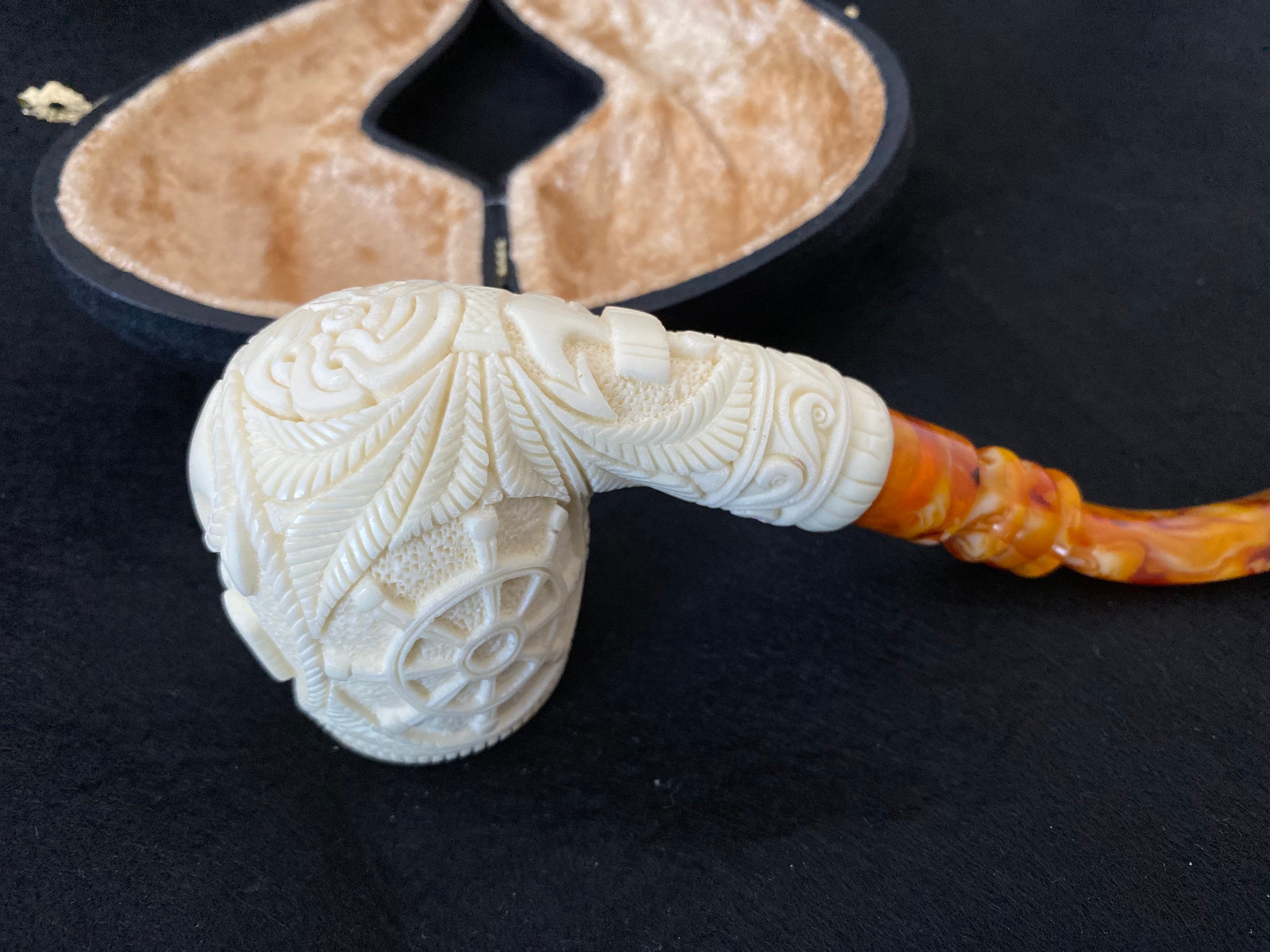 Meerschaum pipes STAR -Block Meerschaum USN United States Navy Logo pipe