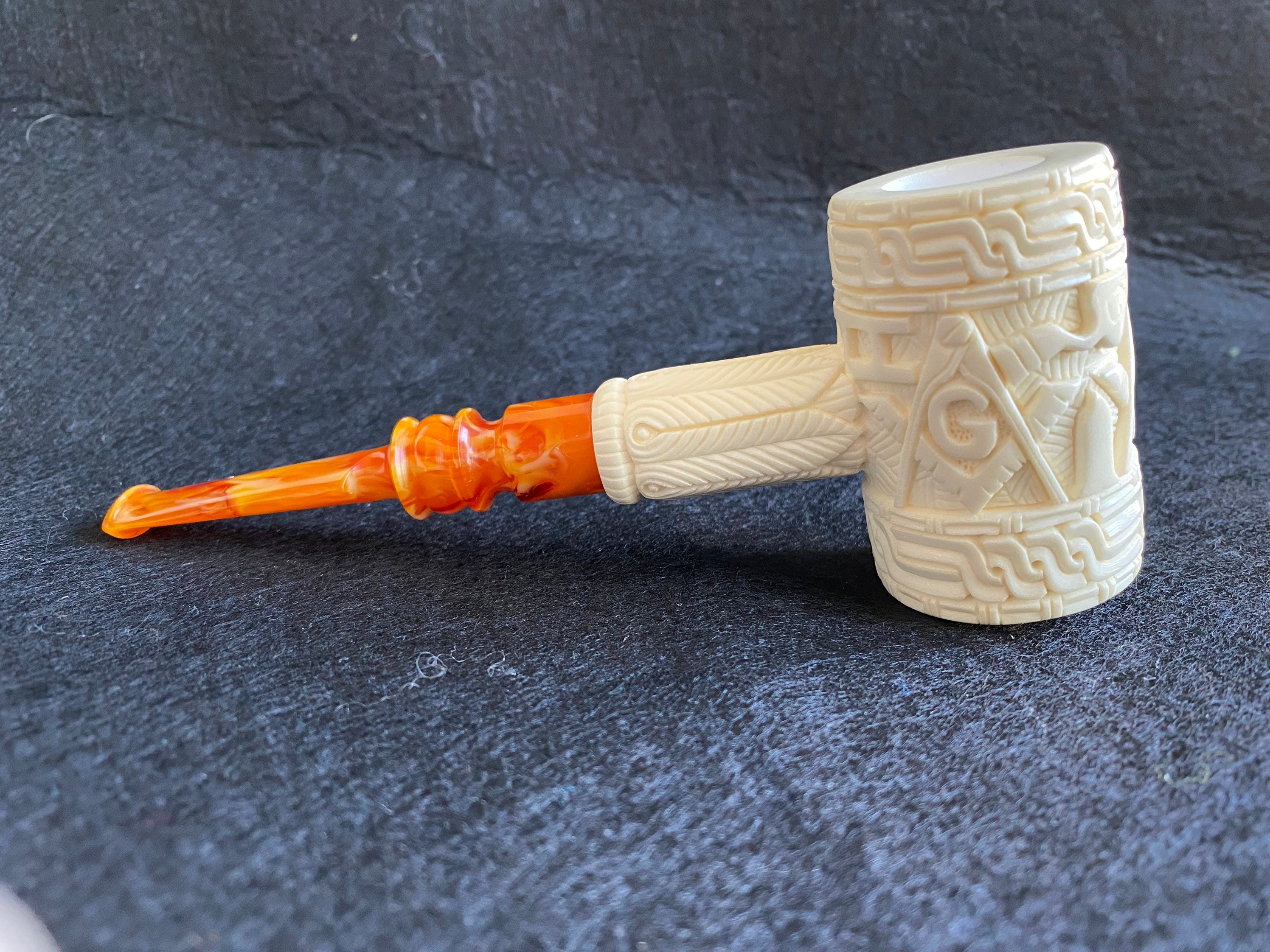STAR Meerschaum pipes Block Meerschaum Masonic Hammer