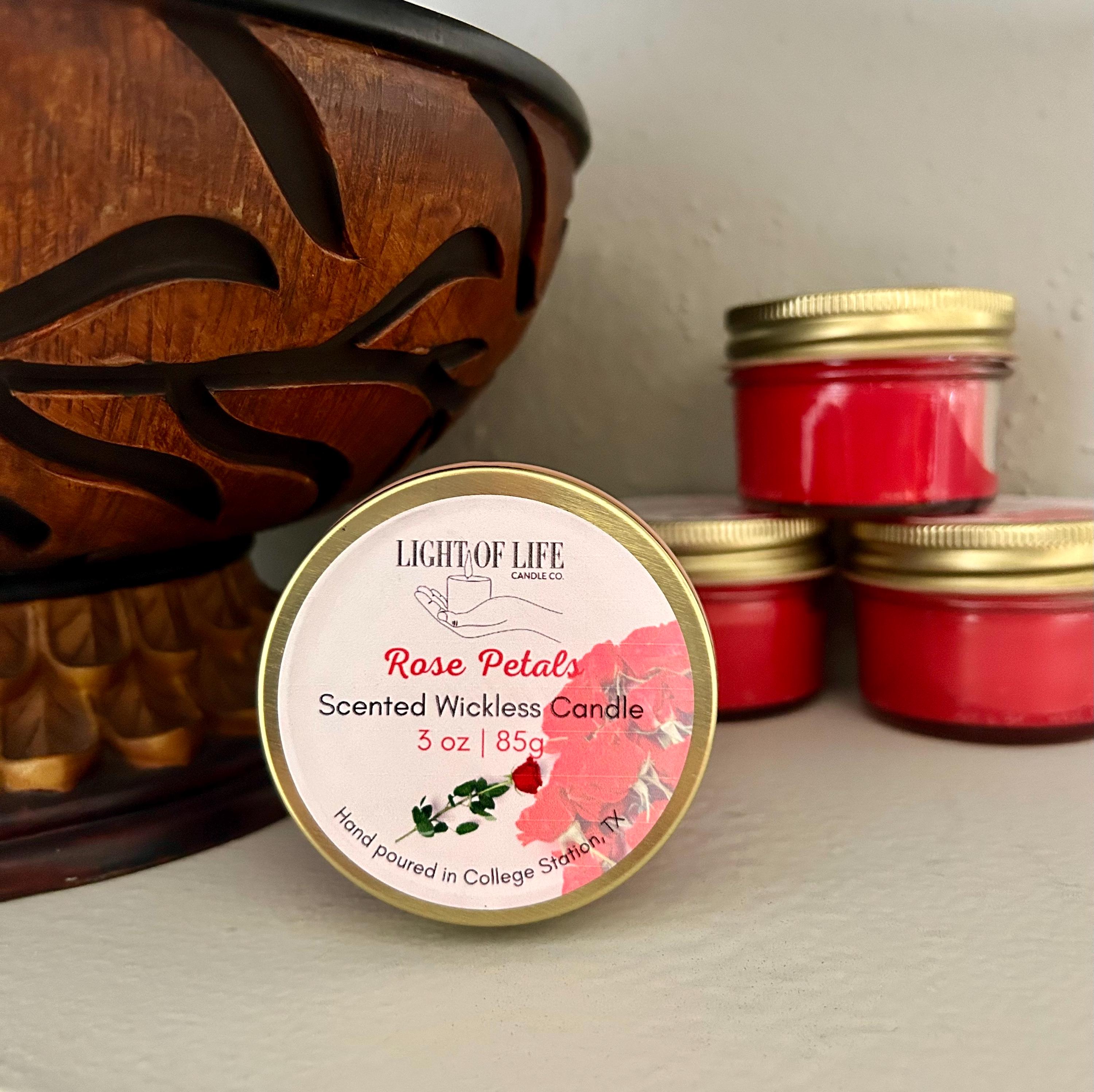 Rose Petals Wickless Candle, 3 Oz. Rose Water Scent Wickless Candle ...