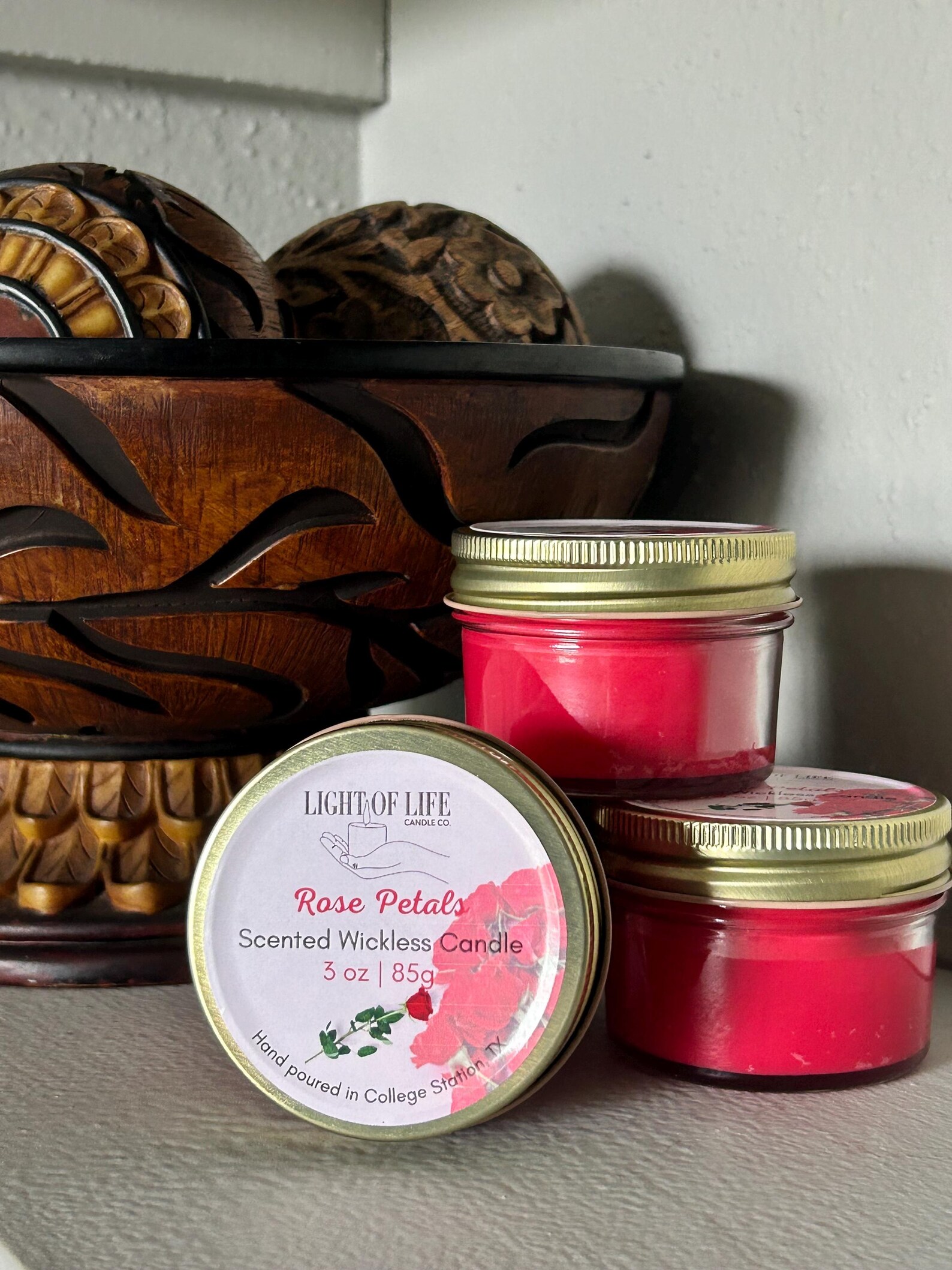 Rose Petals Wickless Candle, 3 Oz. Rose Water Scent Wickless Candle ...