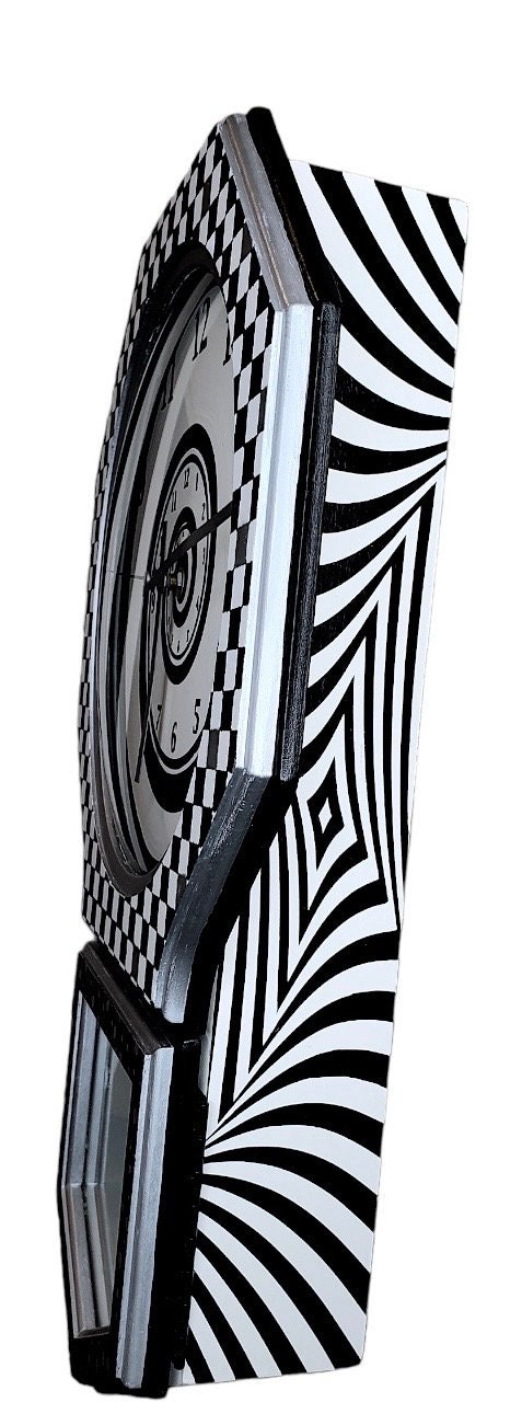 SOLD Solid Wood Vintage Wacky Wall Clock Custom Hand Painted - Etsy