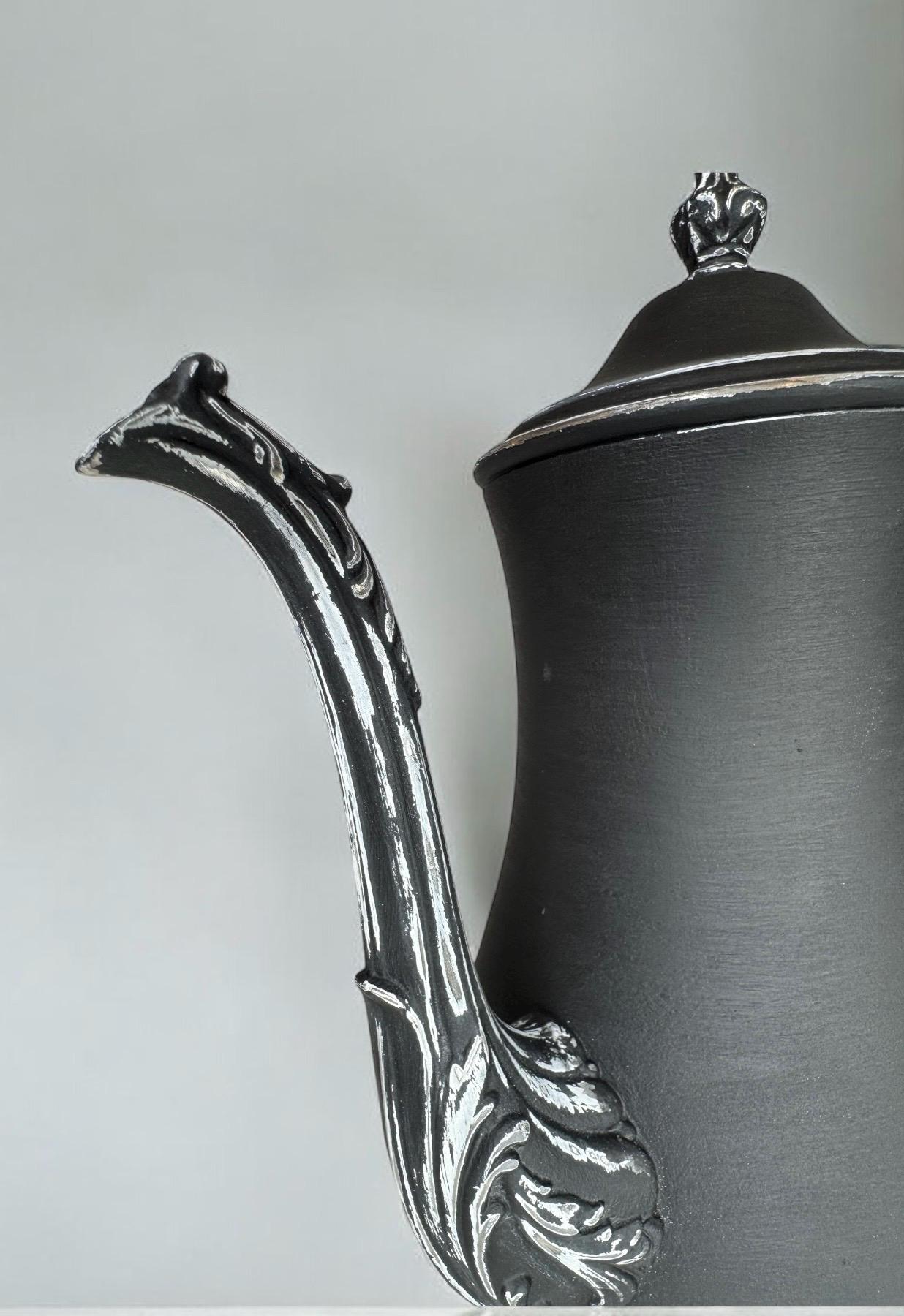 Tea Set - 4 Piece - Silver - Custom Painted - Etsy