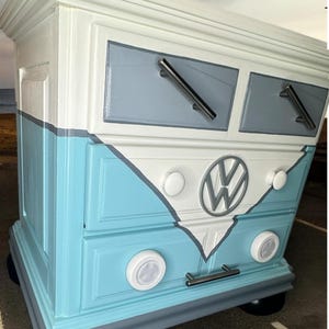 SOLD Little Blue Wagon Volks Inspired Dresser / End Table / Side Table ...