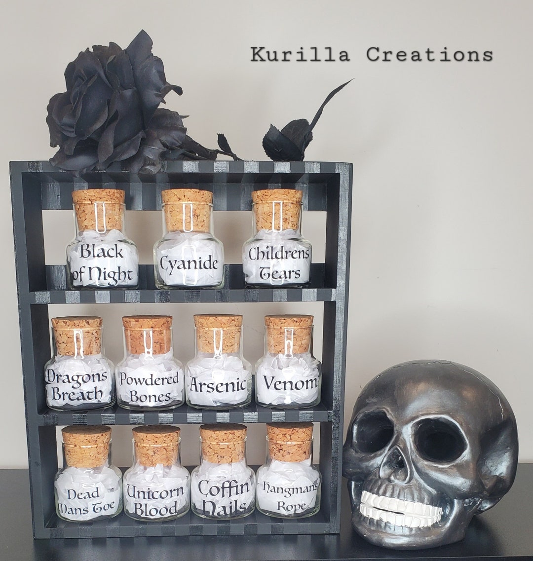 SOLD*** Custom Gothic Witch Potion Bottle Spice Rack - Etsy