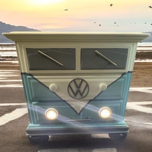 SOLD Little Blue Wagon Volks Inspired Dresser / End Table / Side Table ...