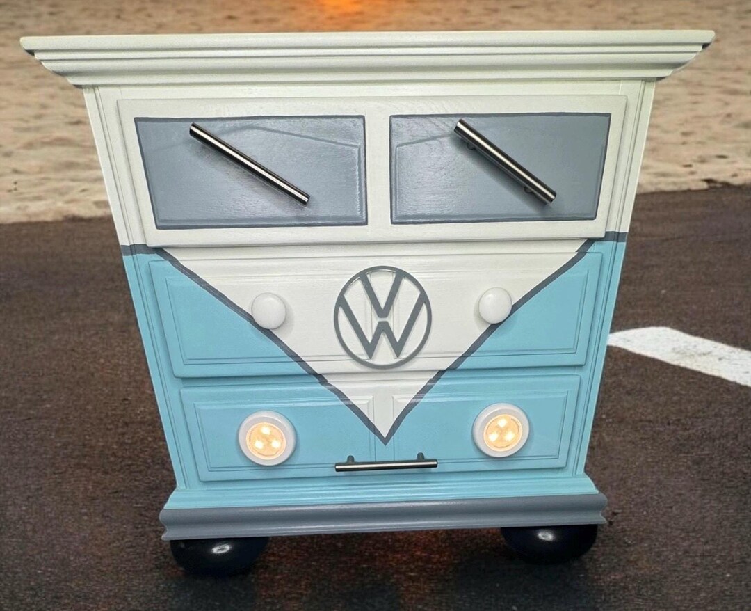 SOLD Little Blue Wagon Volks Inspired Dresser / End Table / Side Table ...