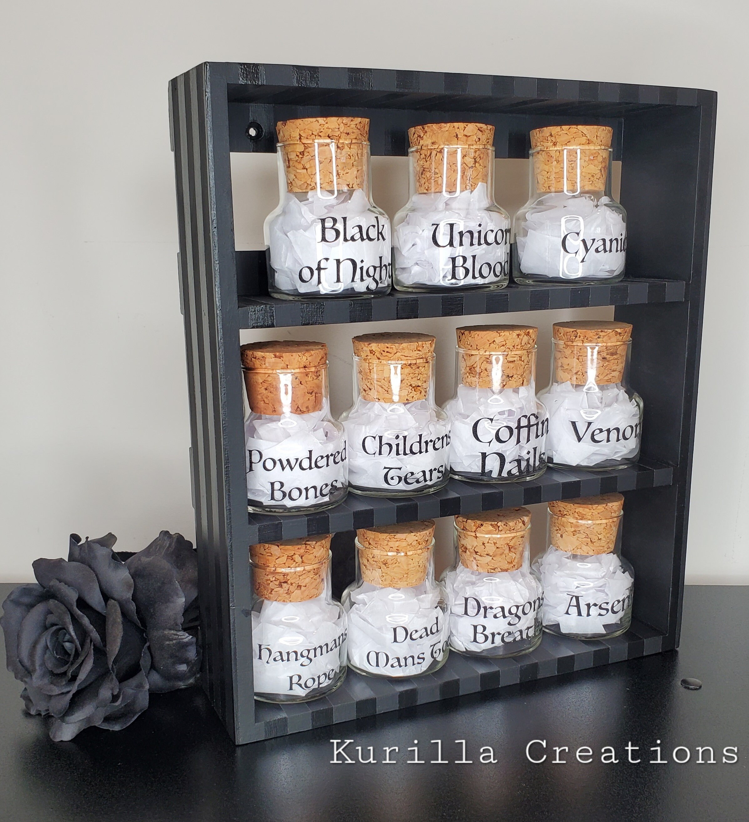 SOLD Custom Gothic Witch Potion Bottle Spice Rack - Etsy