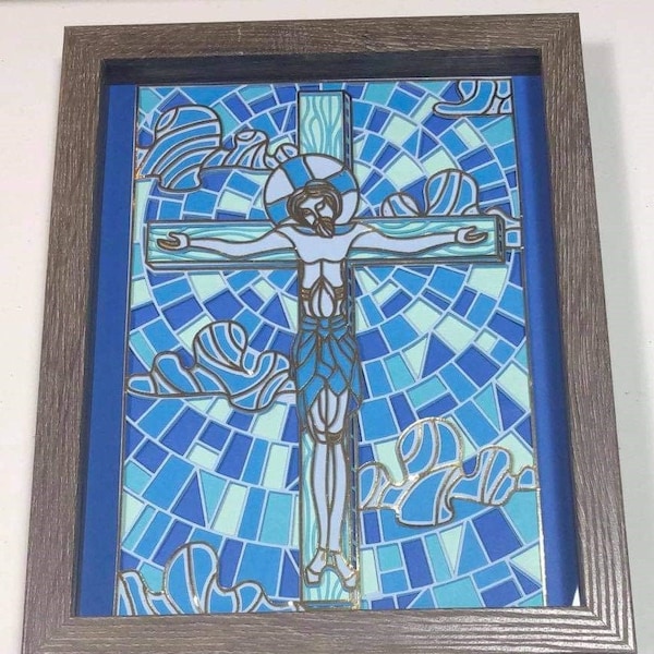 Stained Glass Crucifix - Etsy