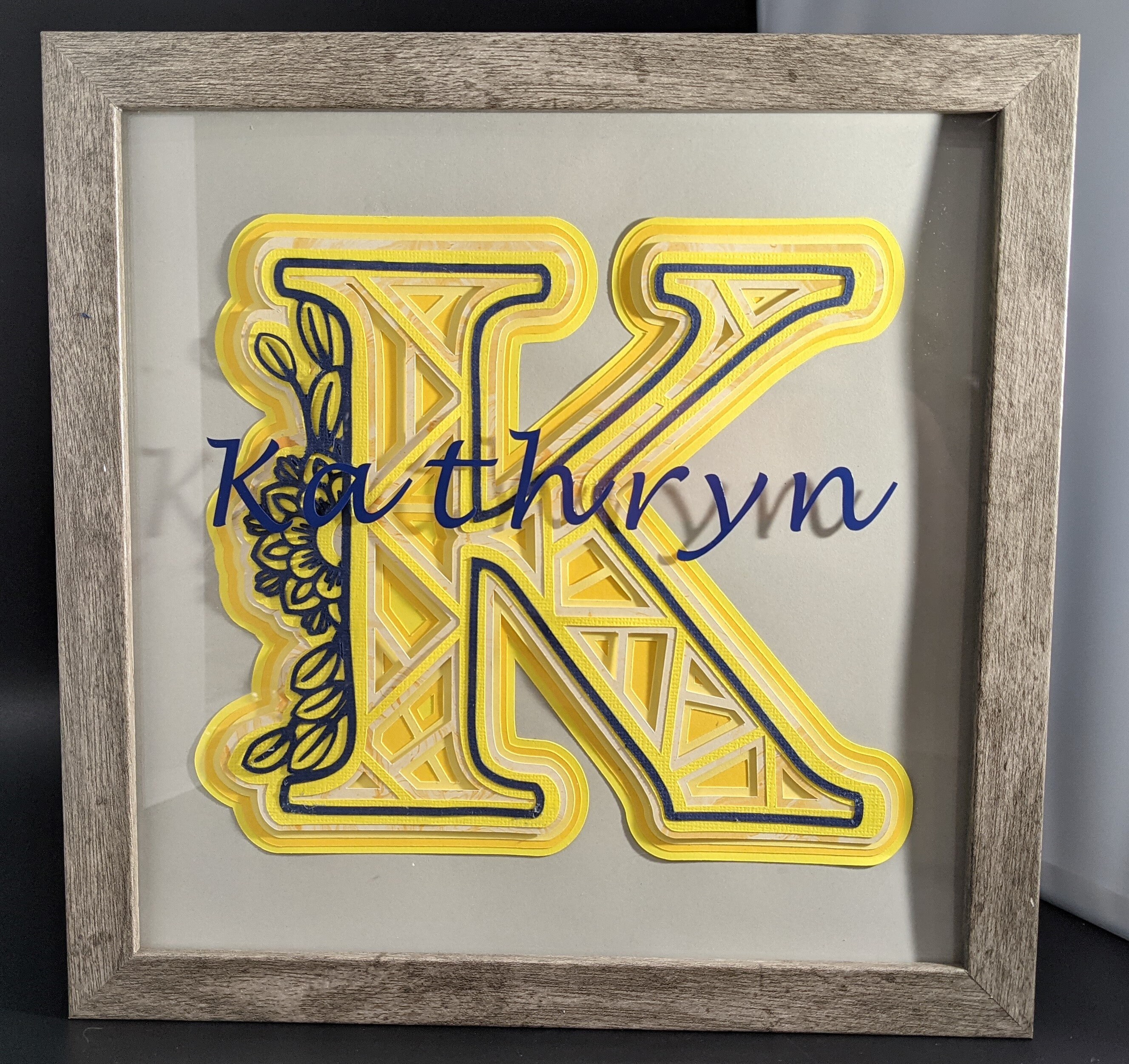 Personalized Initial and Name Shadowbox - Etsy Italia