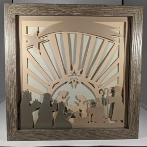 Framed Nativity Light up Shadowbox - Etsy