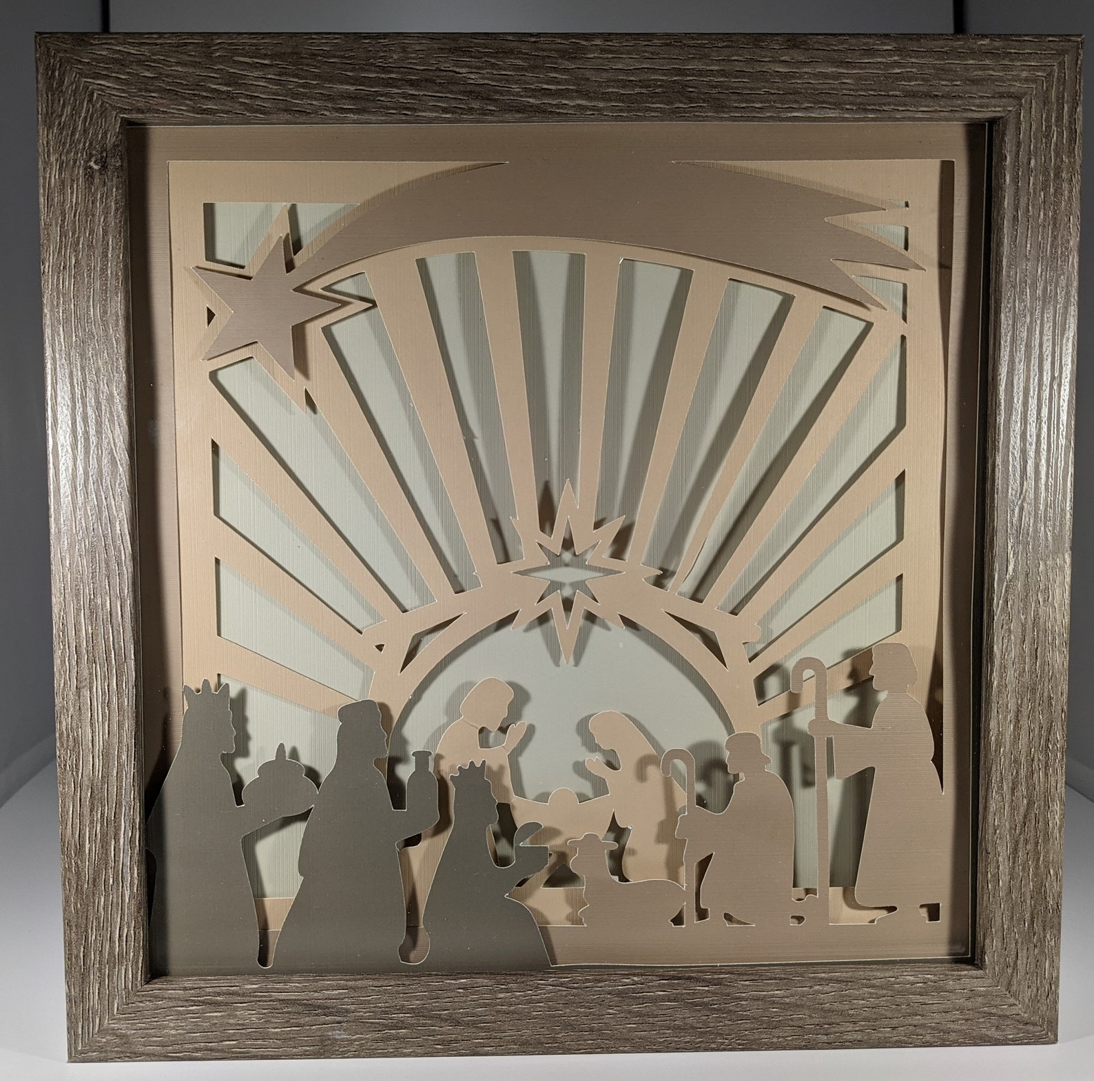 Framed Nativity Light up Shadowbox - Etsy