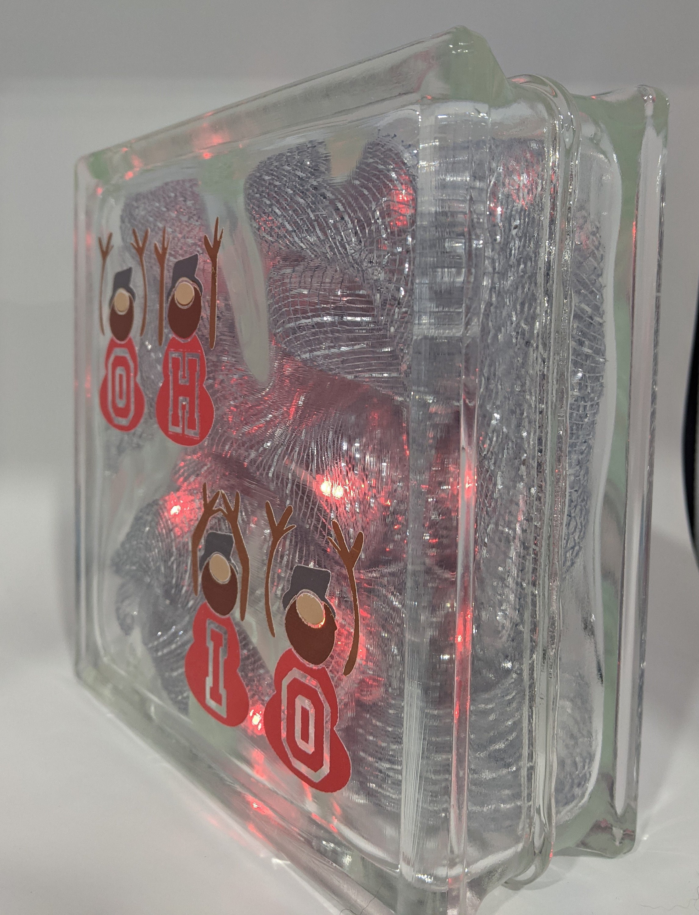 O-H I-O Ohio State Light up Glass Deco Block - Etsy