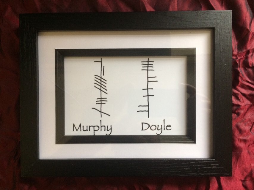 Ogham Marriage Personalised Print With the Couples Names in the Ancient ...