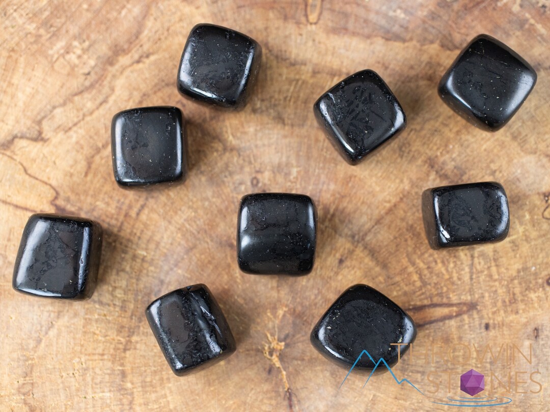 SHUNGITE Tumbled Crystals Chakra Healing, Polished Stones, Crystal Grid ...
