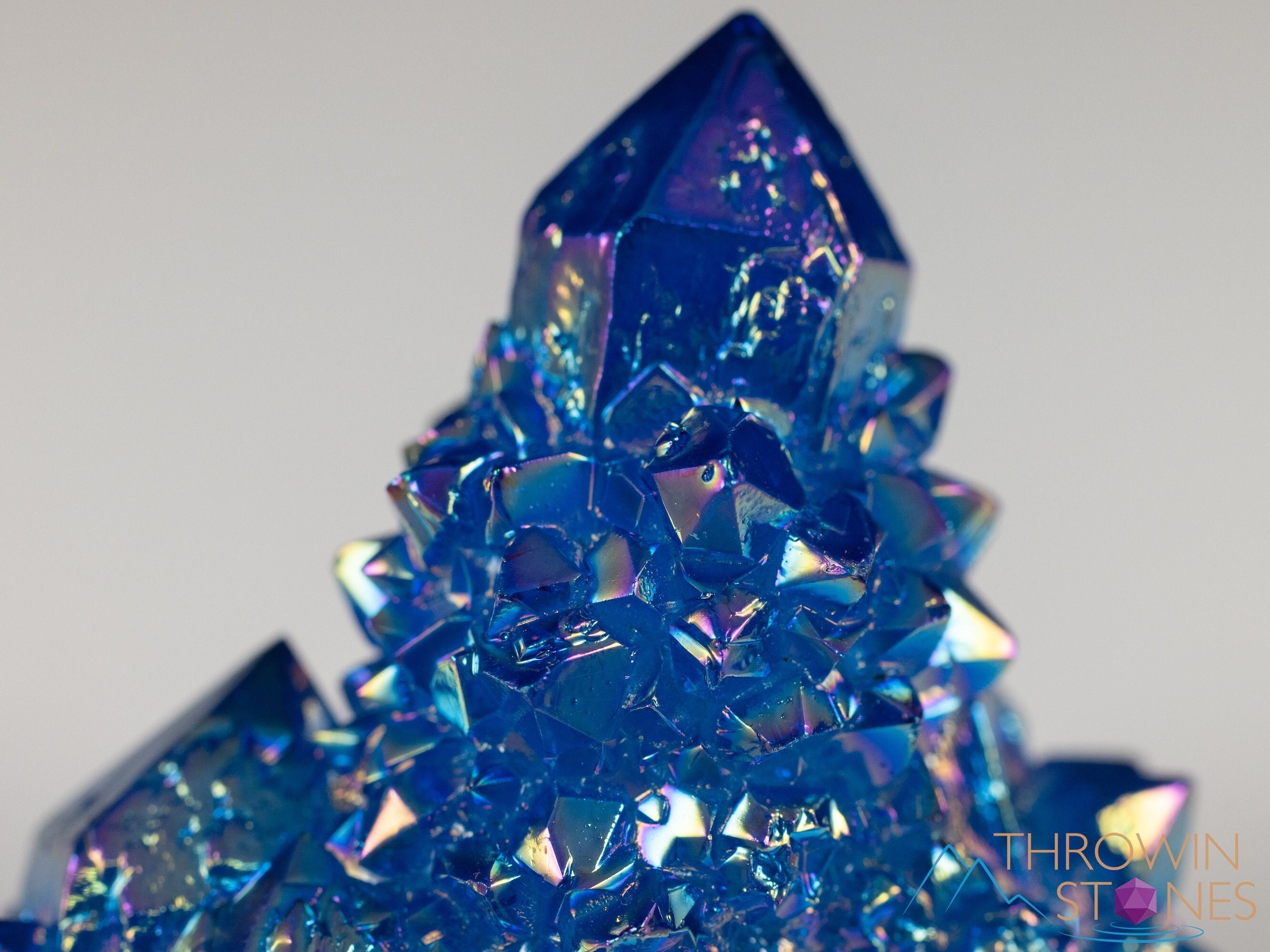 Blue FLAME AURA QUARTZ Crystal - Rainbow Quartz, Home Decor, Crystal ...