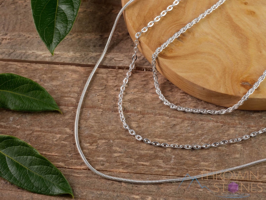 Silver Plated Chain - Snake, Rope, Cable, 18", 24", 35"- Silver Chain ...