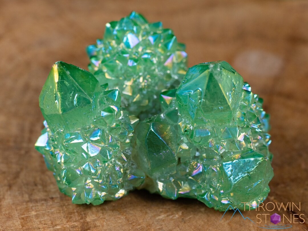 APPLE AURA QUARTZ - Green Spirit Quartz, Reiki Healing, Quartz Cluster ...