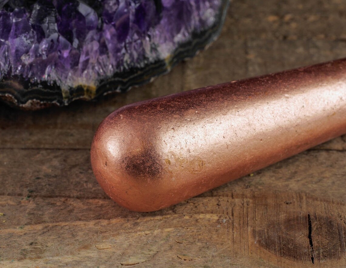 COPPER Massage Wand Self Care Crystal Point Polished - Etsy