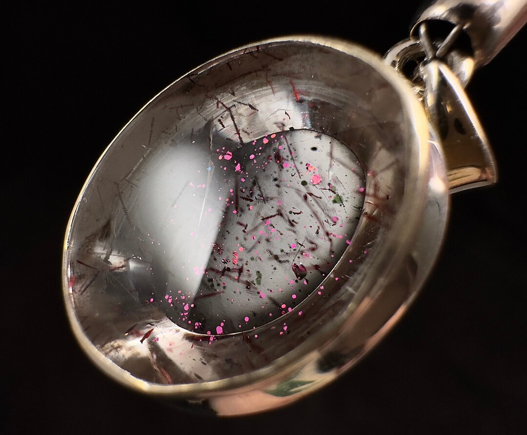 COVELLITE Crystal Pendant - Rare Pink FIRE QUARTZ Crystal With a ...