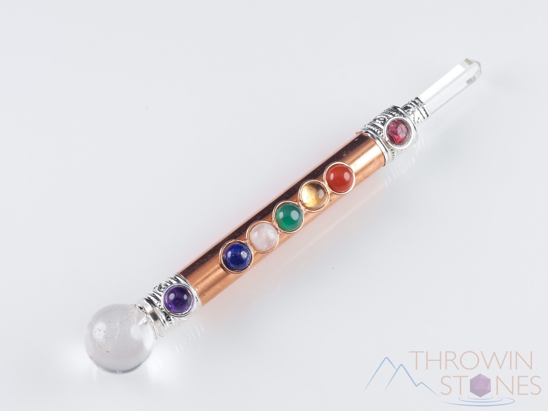 COPPER Wand W CHAKRA Crystals - Metaphysical, Chakra Stones, Reiki ...
