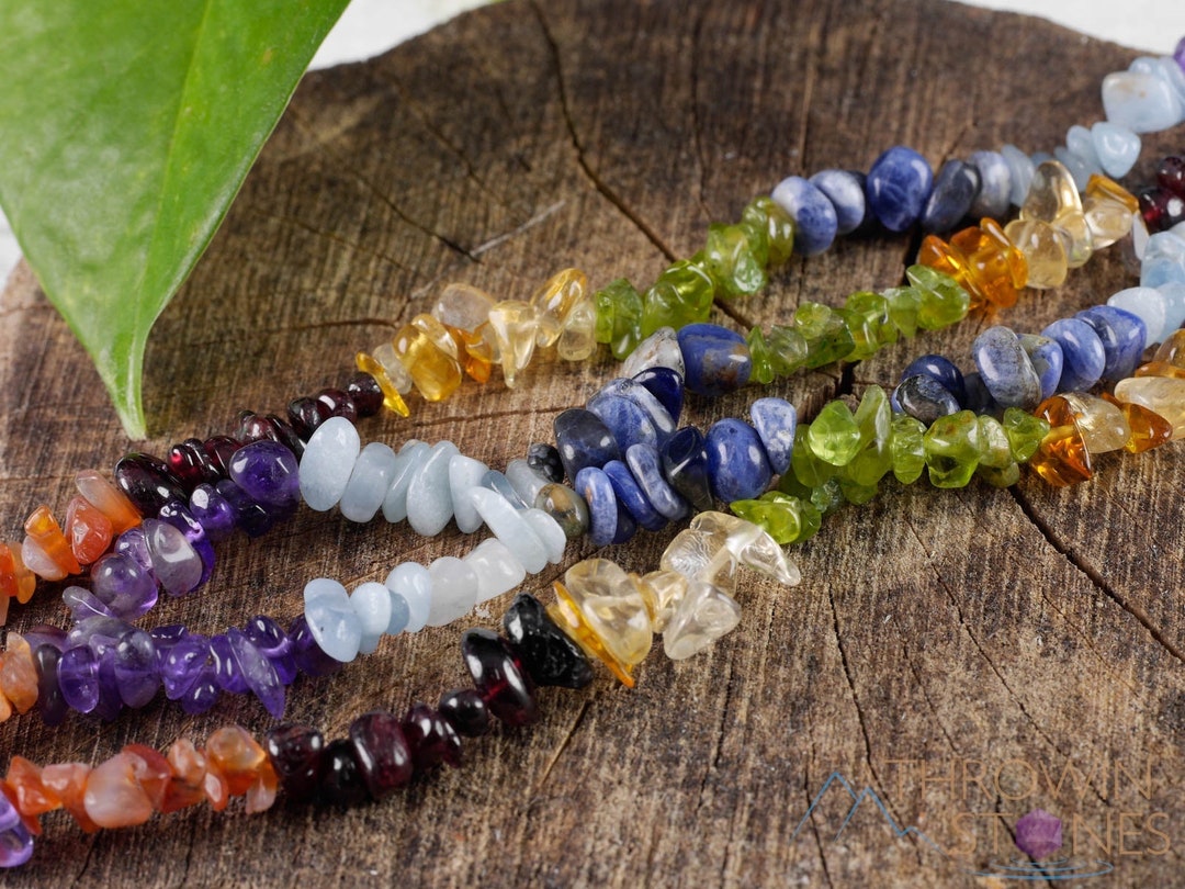 CHAKRA Beaded Necklace - Chip - Healing Crystals, Chakra Stones, Unique ...