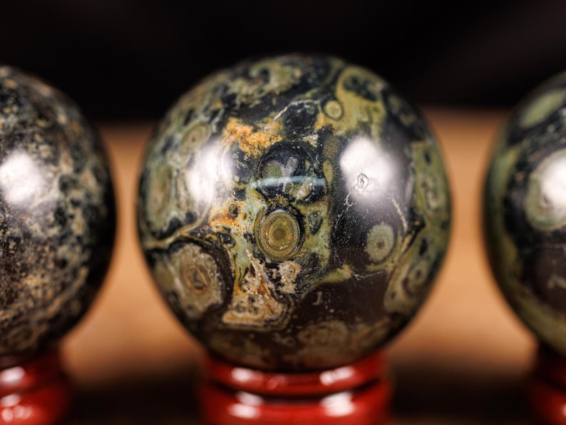 KAMBABA JASPER Crystal Ball : Natural Green Stone Decor, Meditation ...