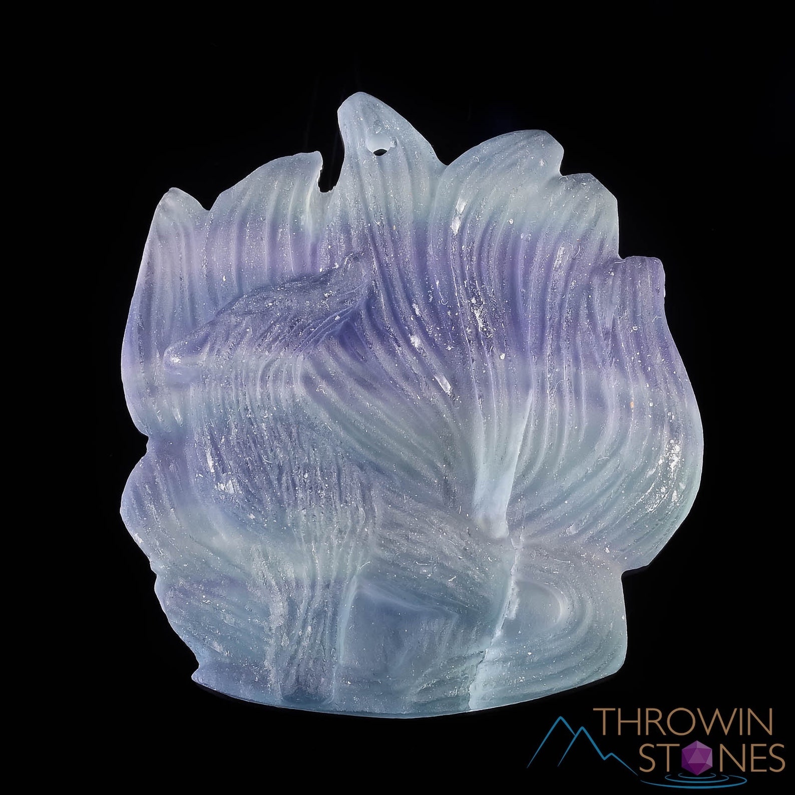 FLUORITE Crystal Pendant Wolf Crystal Jewelry Wolf - Etsy