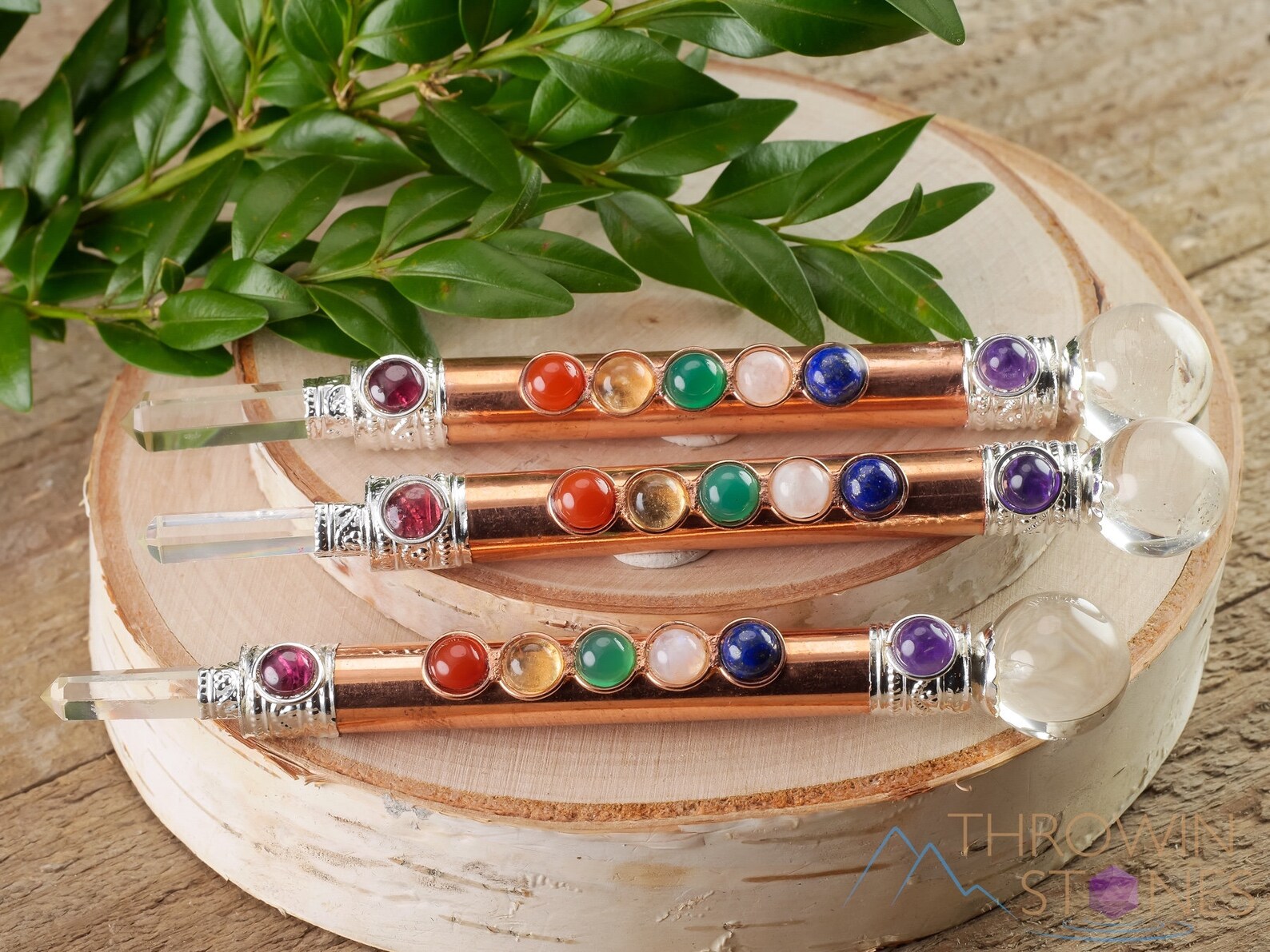 COPPER Wand w CHAKRA Crystals Metaphysical Chakra Stones | Etsy